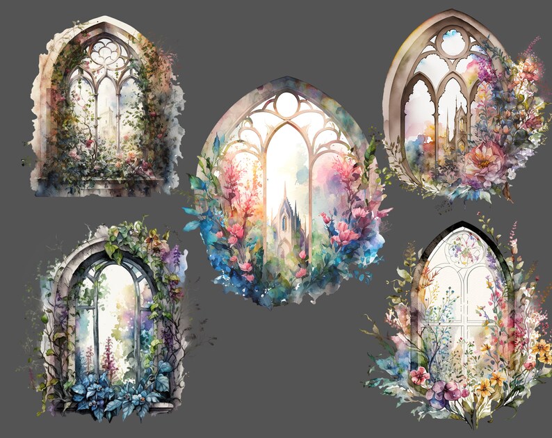Gothic Window Clipart Church Windows Clip Art Png. Digital - Etsy Australia