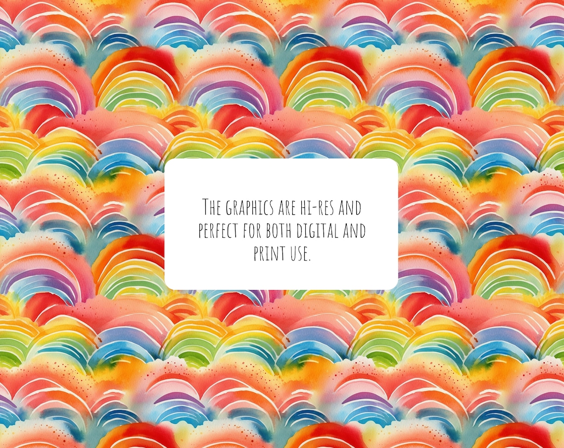 Rainbow Digital Paper Seamless Pattern Colored Pattern. - Etsy