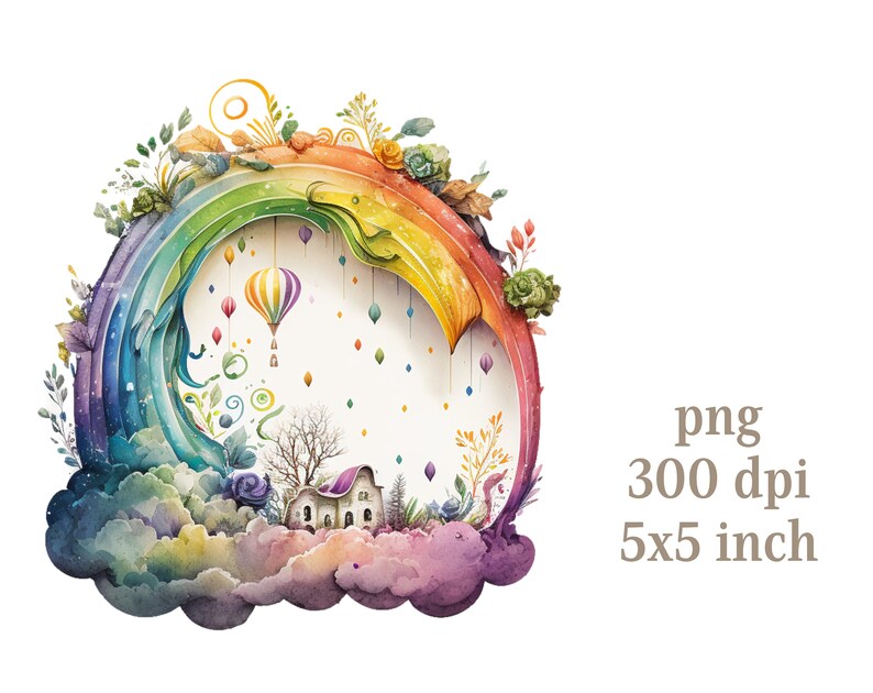 Rainbow Clipart Watercolor Rainbow Clip Art Background - Etsy