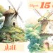 Mill Clipart, Png. Windmill Clipart. Village House Clipart. Cottage ...