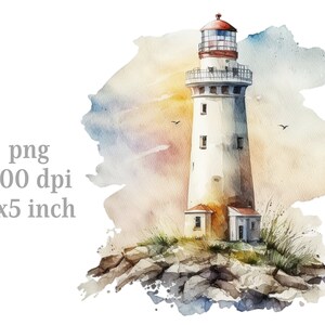 Lighthouse Clipart. Sea Clipart, Nautical Clip Art, PNG. Beach, Summer ...