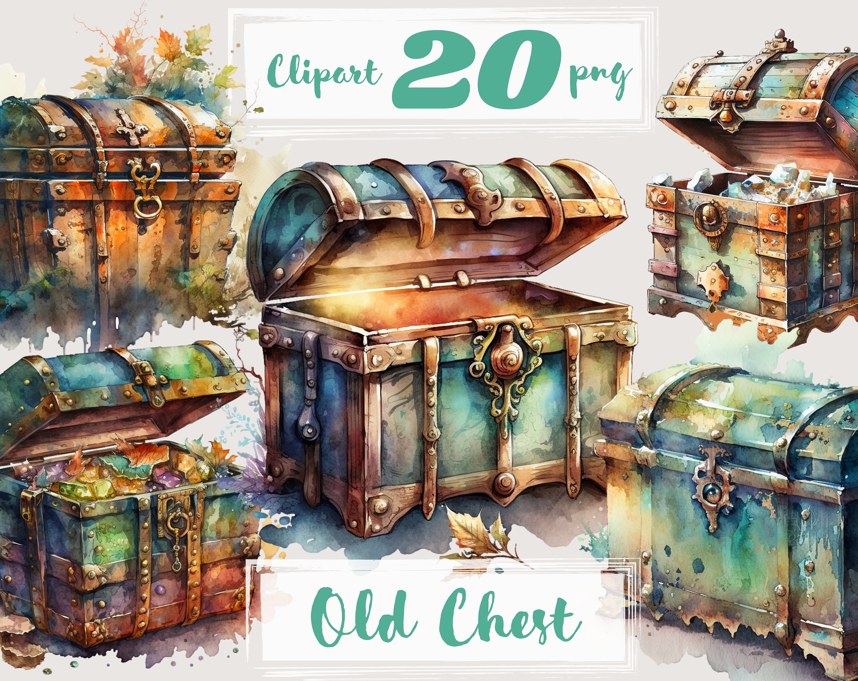 Chest Clipart. Treasure Clipart. Vintage Clipart Retro Clip - Etsy