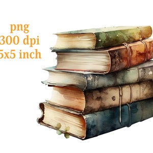 Book Clipart, Books Bundle, Reading Clipart, Library Clipart, Old Books ...