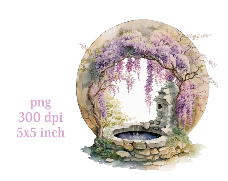 Spring Wells Clipart Cottage Clip Art Png. Digital - Etsy
