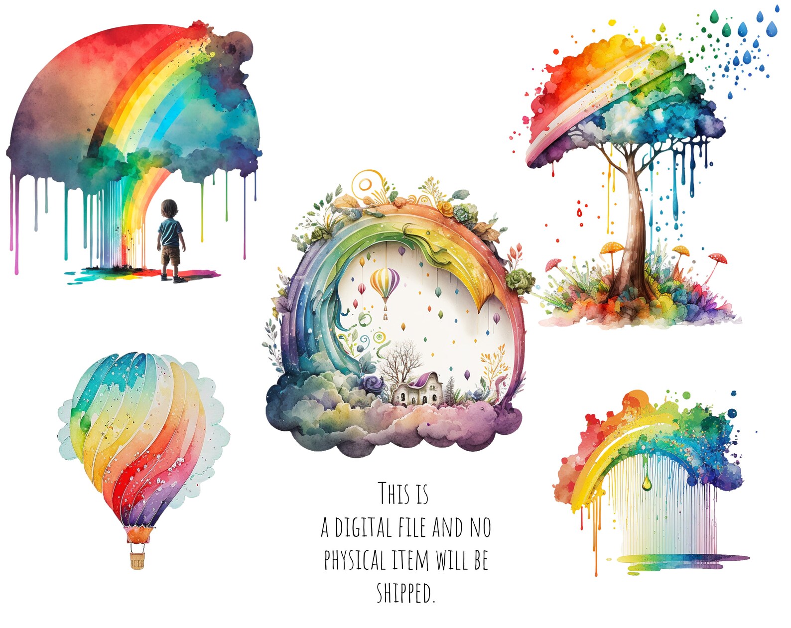 Rainbow Clipart, Watercolor Rainbow Clip Art, Background Rainbow ...