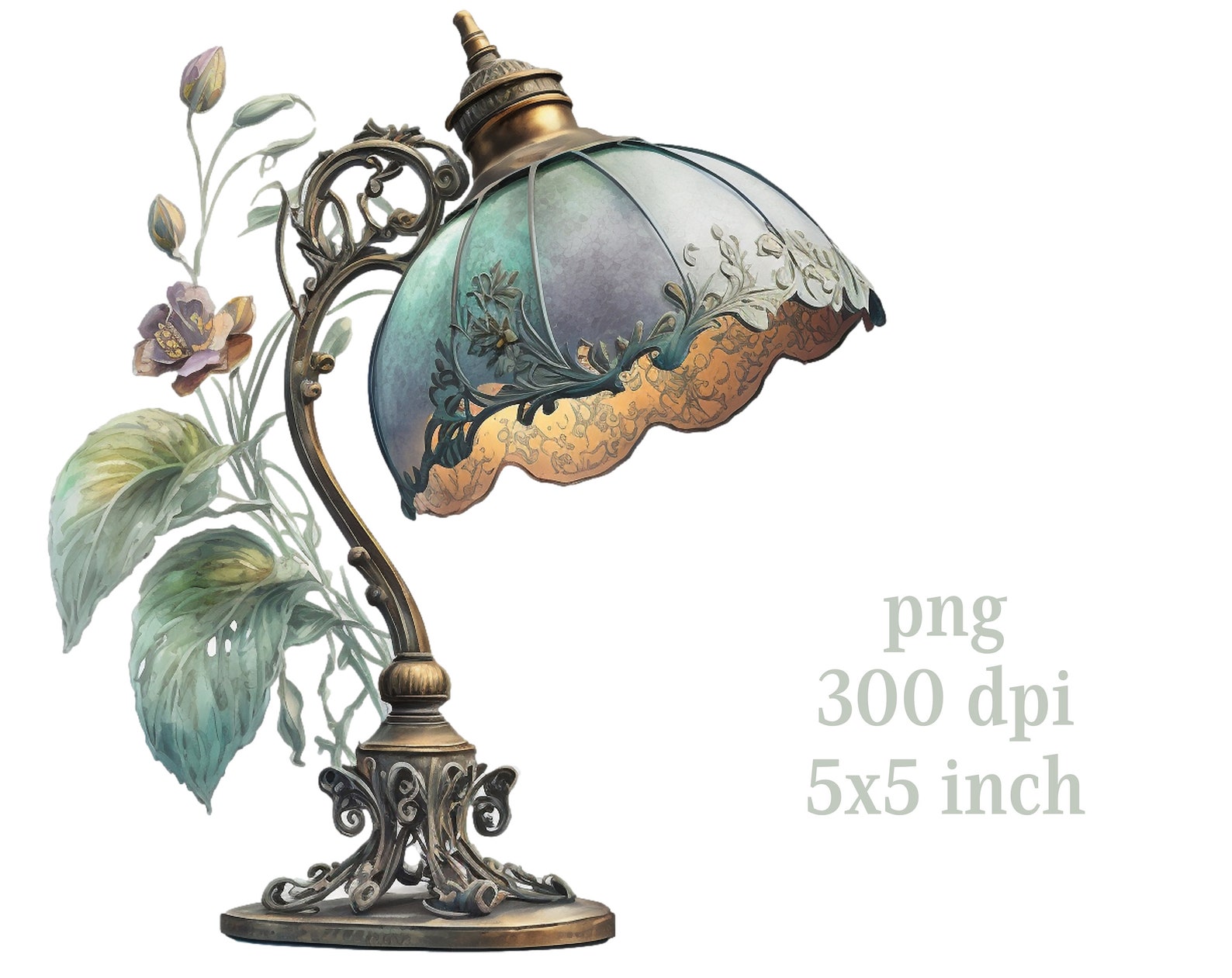 Lamp Clipart. Vintage Clipart, Retro Clip Art, Boho. Ai Generated Art ...