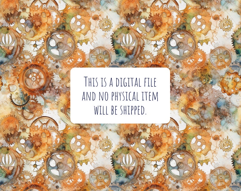 Steampunk Digital Paper Seamless Pattern Gears Pattern. - Etsy