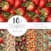 Strawberry Digital Paper, Berries, Seamless Pattern, Summer Pattern ...