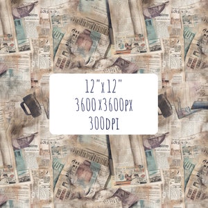 Old Newspaper Digital Paper, Seamless Pattern. Vintage Clipart, Retro ...