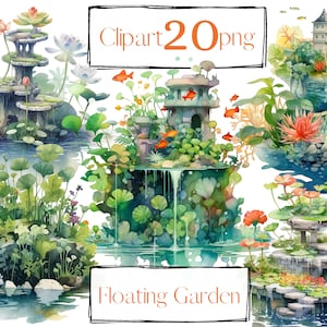 Magic Garden Clipart, Png. Digital Watercolor. Free Commercial Use ...