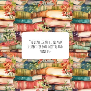 Books Digital Paper, Seamless Pattern. Vintage Clipart, Retro Digital ...