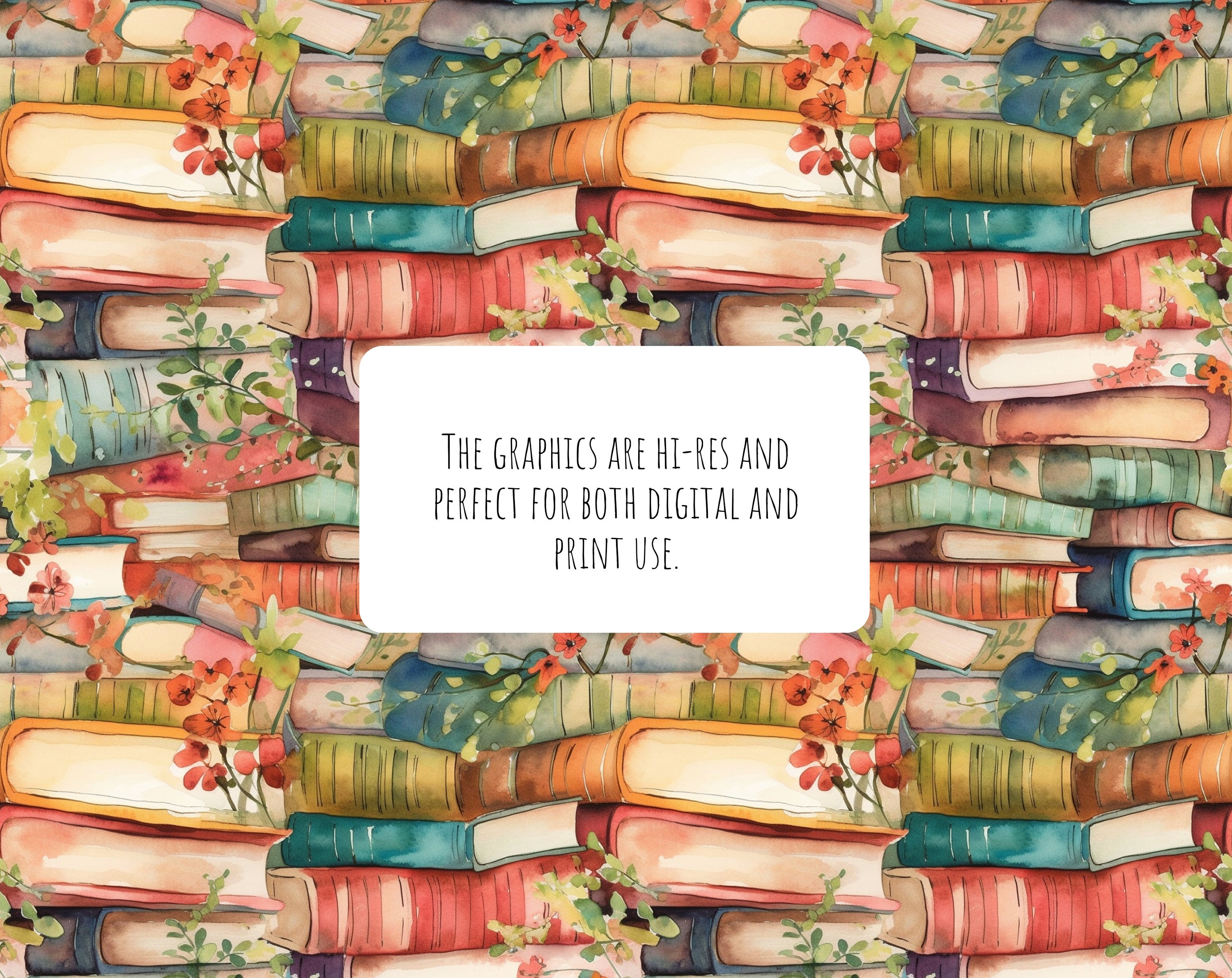Books Digital Paper, Seamless Pattern. Vintage Clipart, Retro Digital ...