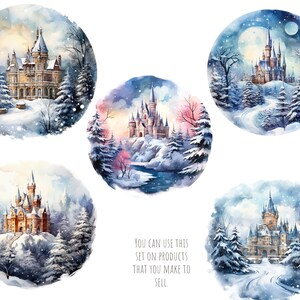 Winter Castle Clipart, Png. Palace. Christmas Clipart. Digital ...