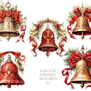 Red Christmas Bell Clipart. Ornamental Clipart. Christmas Clipart ...