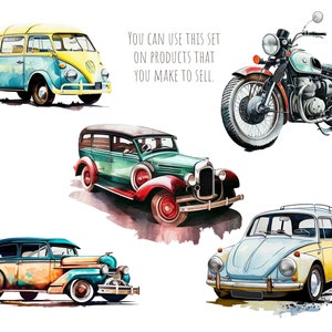 Retro Cars Clipart, Traveling Clipart, Old Car Clip Art, Png. Digital ...