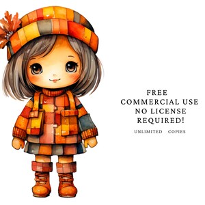 Autumn Girls Clipart Fall Clipart Autumn PNG Autumn Junk - Etsy