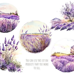 Lavender Field Clipart. Lavender Clipart. Digital Watercolor Lilac ...