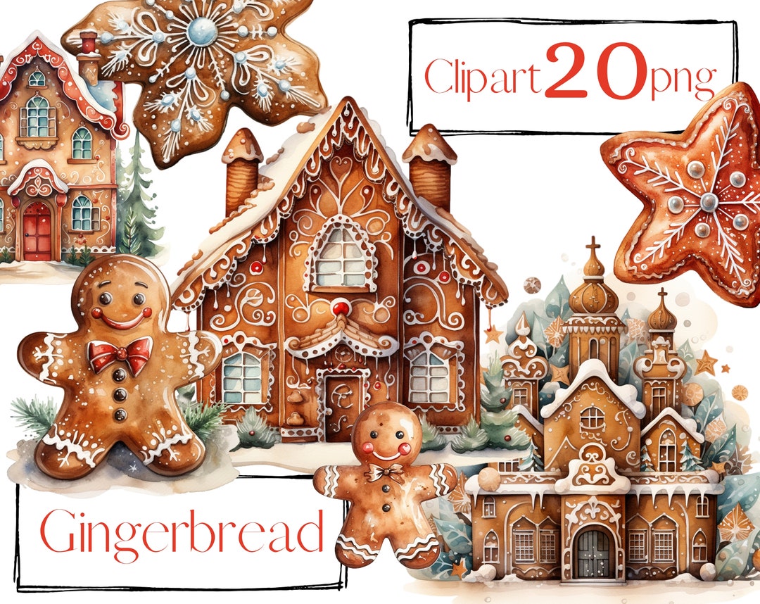 Gingerbread Clipart, Christmas Clipart, Winter Clipart, Cooky Clipart ...
