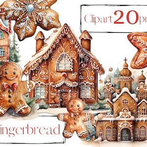 Gingerbread Clipart, Christmas Clipart, Winter Clipart, Cooky Clipart ...