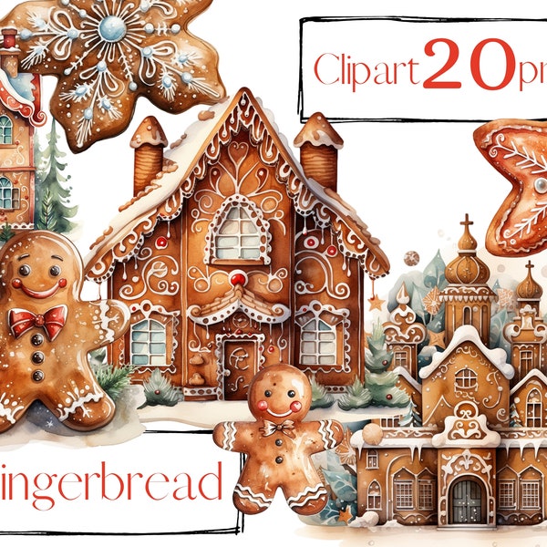 Gingerbread Clipart - Etsy