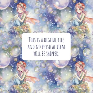 Fairy Digital Paper, Seamless Pattern, Flower Pattern. Bubble Clipart ...