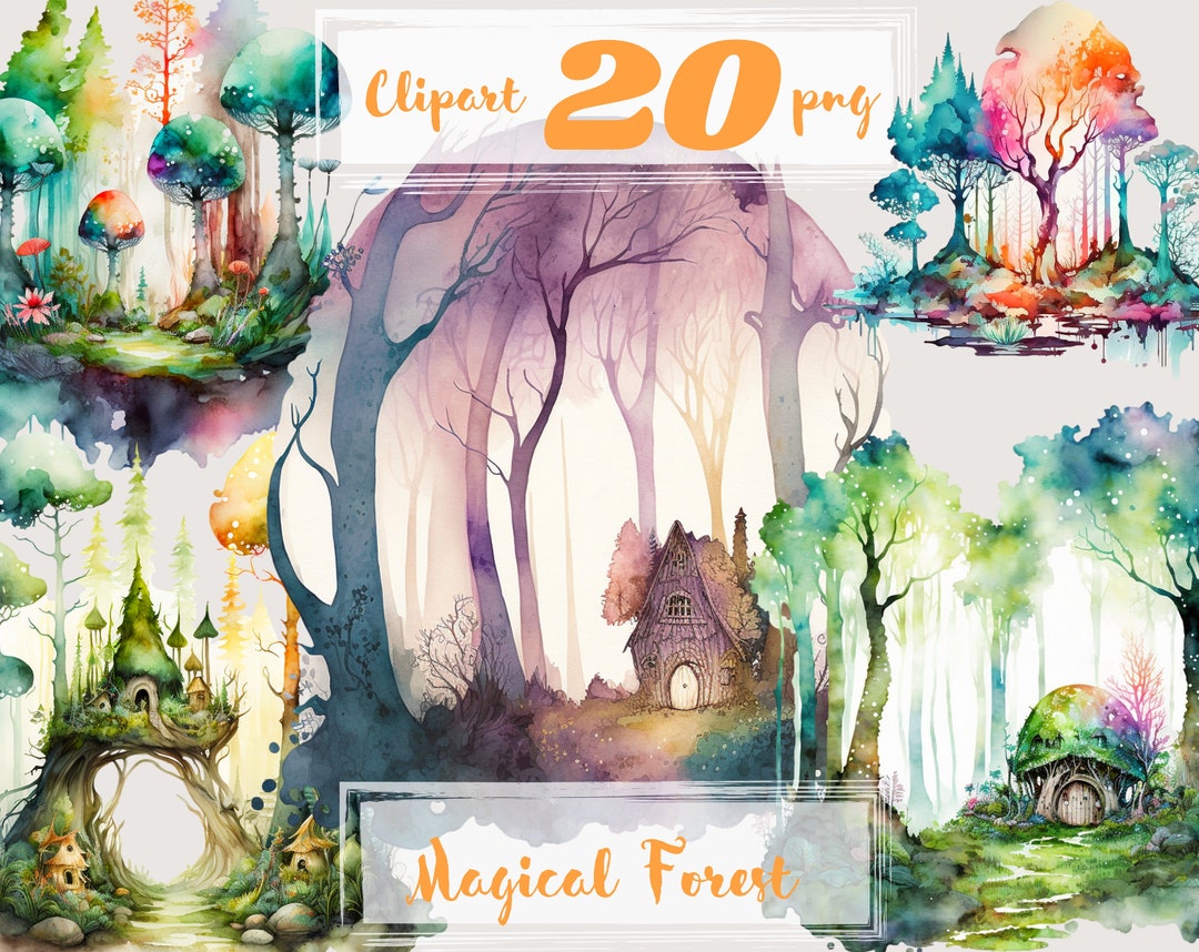 Fairy Forest Clipart, Png. Digital Watercolor. Free Commercial Use ...