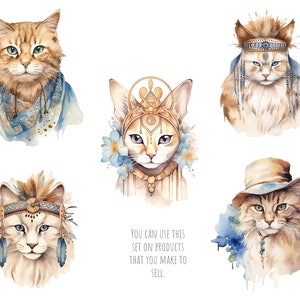 Boho Cat Clipart. Vintage Clipart, Retro Clip Art, Boho. Fantasy ...