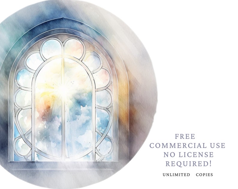 Window Clipart, Heavenly Windows Clip Art, Png. Digital Watercolor ...