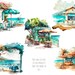 Beach Coffee Shop Clipart, Cafe Clip Art, Png. Digital Watercolor. Free ...
