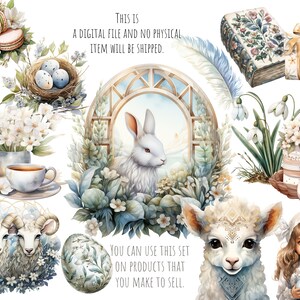 Easter Bundle. Spring Clipart, White Floral Clip Art, Boho Easter ...