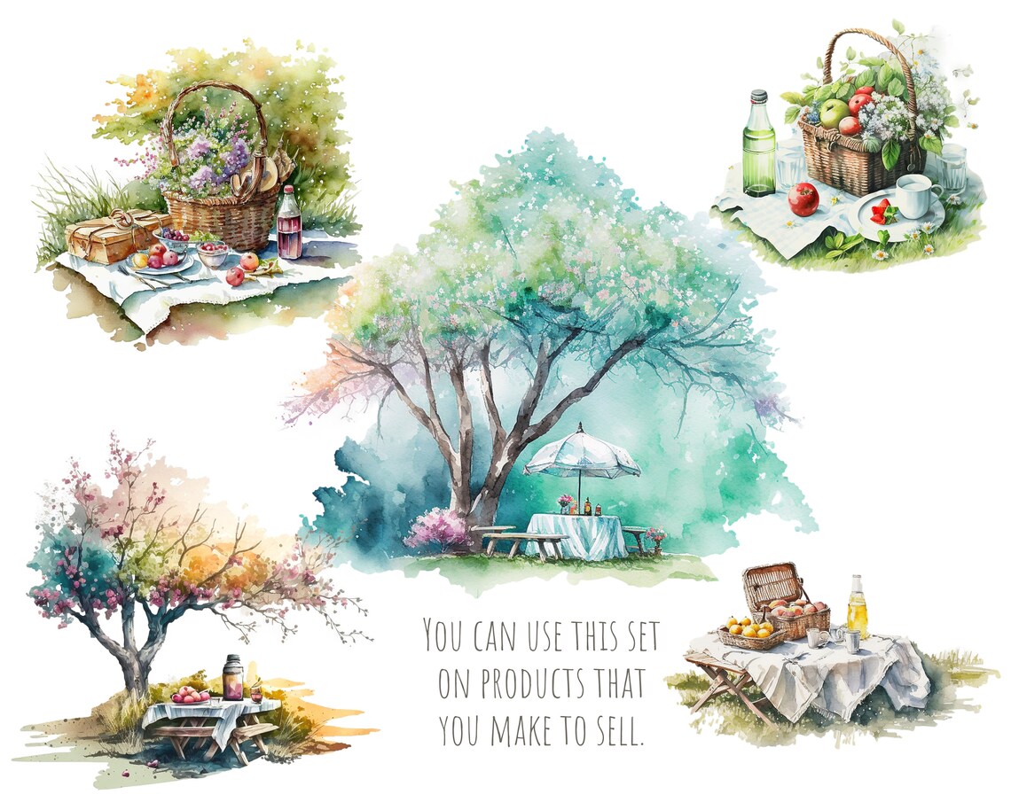 Spring Picnic Clipart Tea Time Clip Art Png. Digital - Etsy