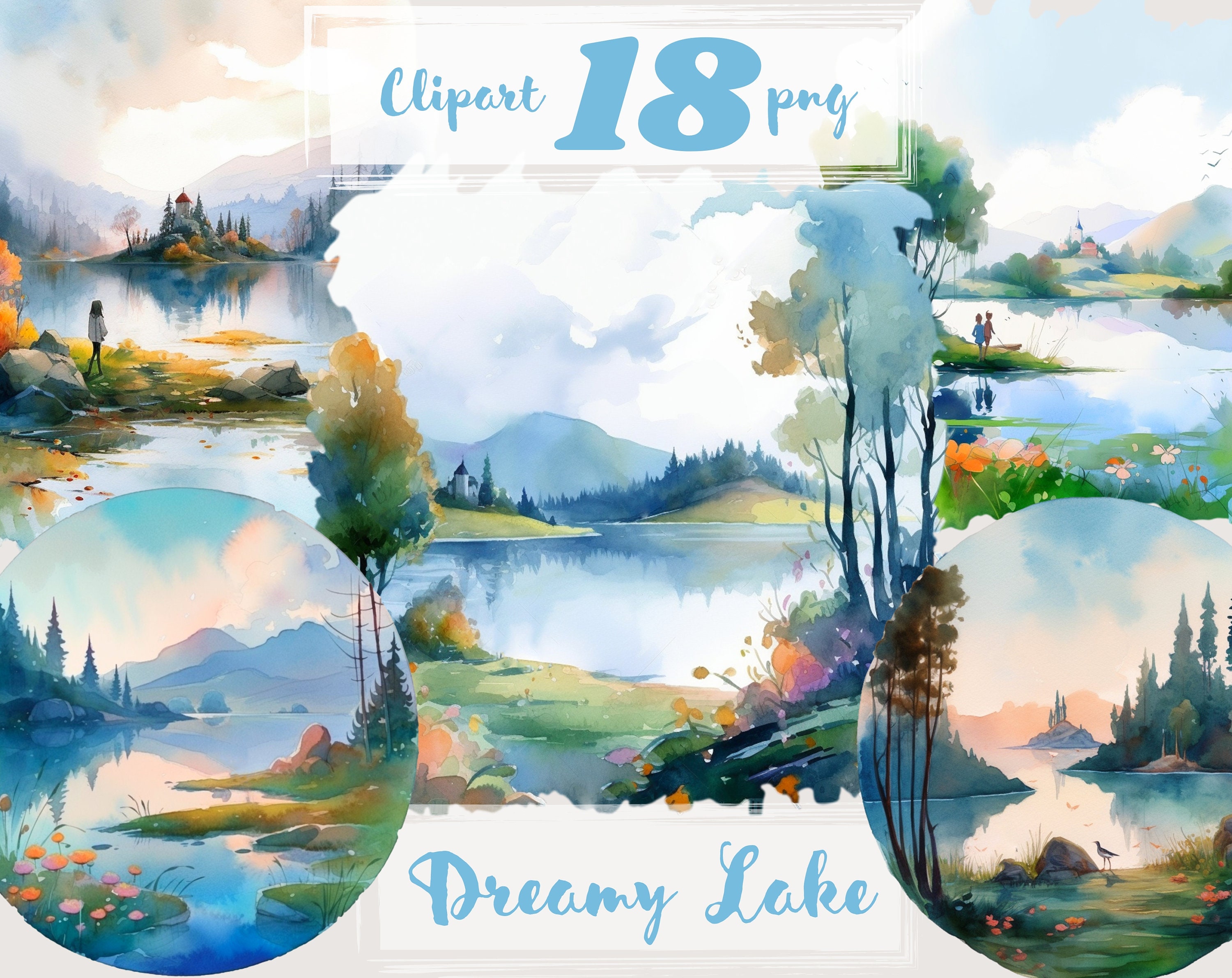 Lake Clipart. Landscape Clipart Sea Clipart Lake Clip Art - Etsy Canada