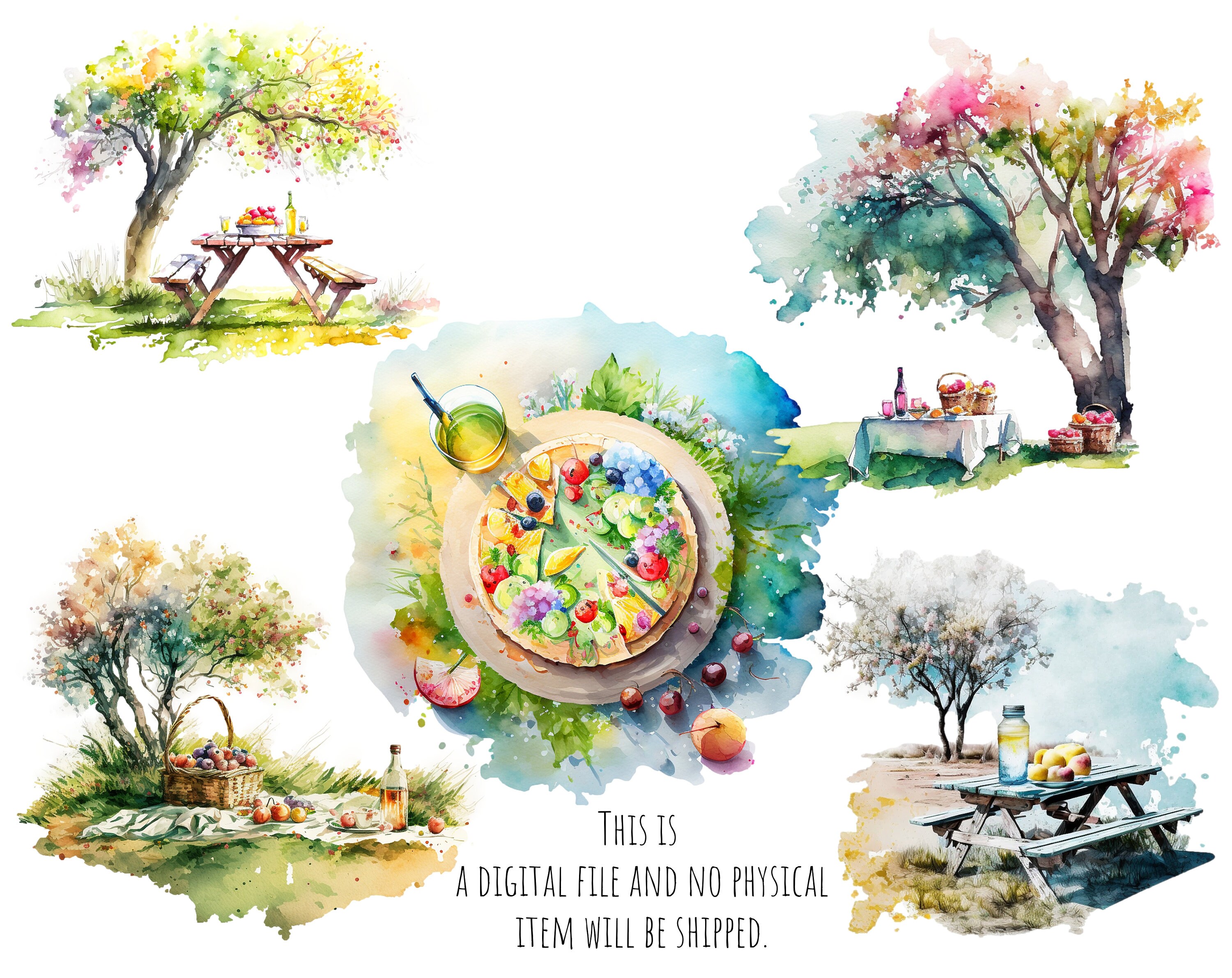 Spring Picnic Clipart Tea Time Clip Art Png. Digital - Etsy