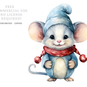 Christmas Mouse Clipart, Winter Mice Clipart Winter Clipart, Kid ...