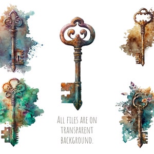 Key Clipart. Vintage Clipart, Retro Clip Art, Boho. Old Key, Png ...