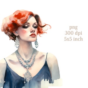 Decadent Lady Clipart, Woman Clipart, Girl's Birthday, Vintage Clipart ...