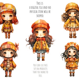 Autumn Girls Clipart Fall Clipart Autumn PNG Autumn Junk - Etsy