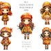 Autumn Girls Clipart Fall Clipart Autumn PNG Autumn Junk - Etsy
