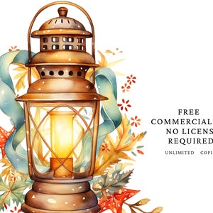 Boho Christmas Lantern Clipart. Christmas Decoration Clipart. Christmas ...