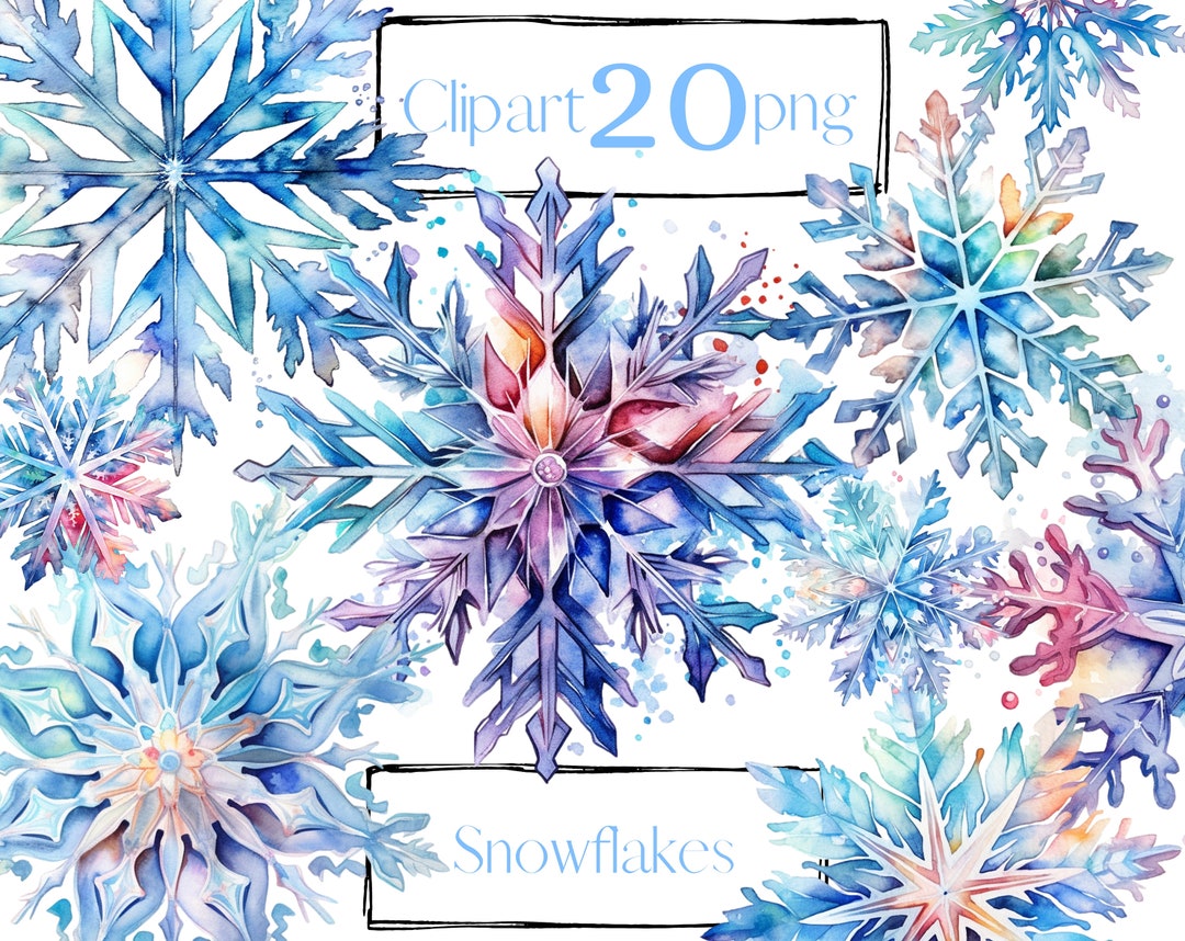 Snowflakes Clipart, Snow Clipart, Winter Clipart, Christmas. Digital ...