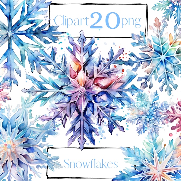 Snowflakes Clipart - Etsy