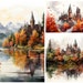 Hogwarts, Autumn Digital Paper, Gothic. Watercolor Scrapbook Paper for ...