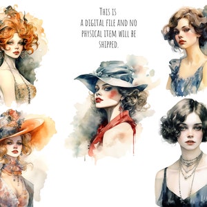 Decadent Lady Clipart, Woman Clipart, Girl's Birthday, Vintage Clipart ...