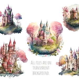 Spring Fairy Castle Clipart, Png. Magic Palace. Elf Village. Digital ...