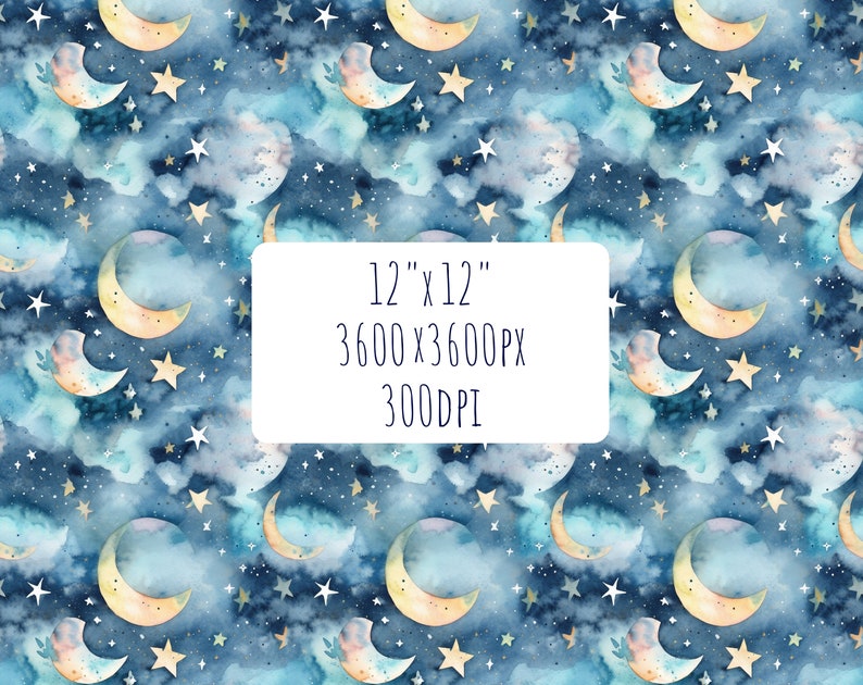 Star Digital Paper Seamless Pattern Sky Pattern. Moon - Etsy