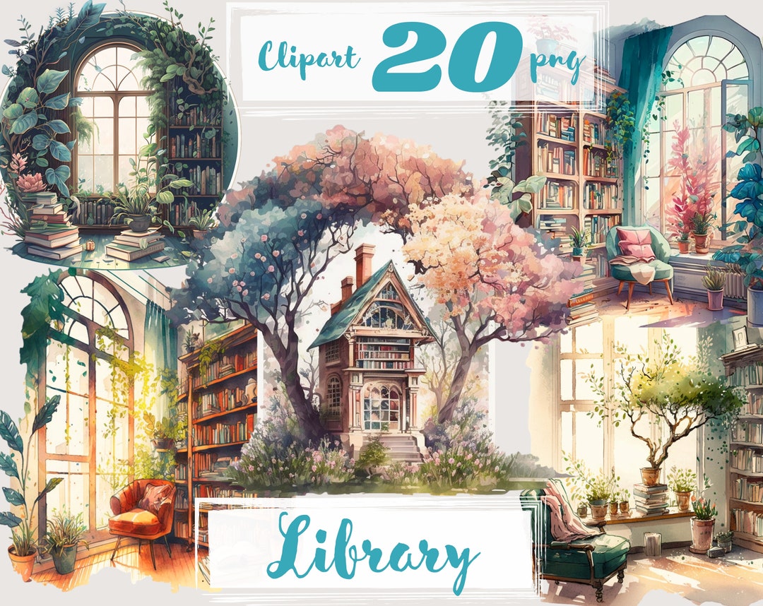 Book Clipart, Books Bundle, Reading Clipart, Library Clipart, Old Books ...