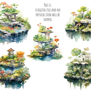 Magic Garden Clipart, Png. Digital Watercolor. Free Commercial Use ...