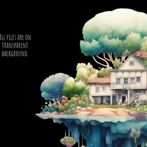 Magic Garden Clipart, Png. Digital Watercolor. Free Commercial Use ...