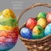 Rainbow Easter Clipart, Easter Eggs Clipart, Boho Easter, Bunny, Junk ...
