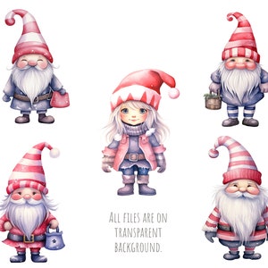 Pink Christmas Elf Clipart, Christmas Clipart. Christmas PNG Bundle ...